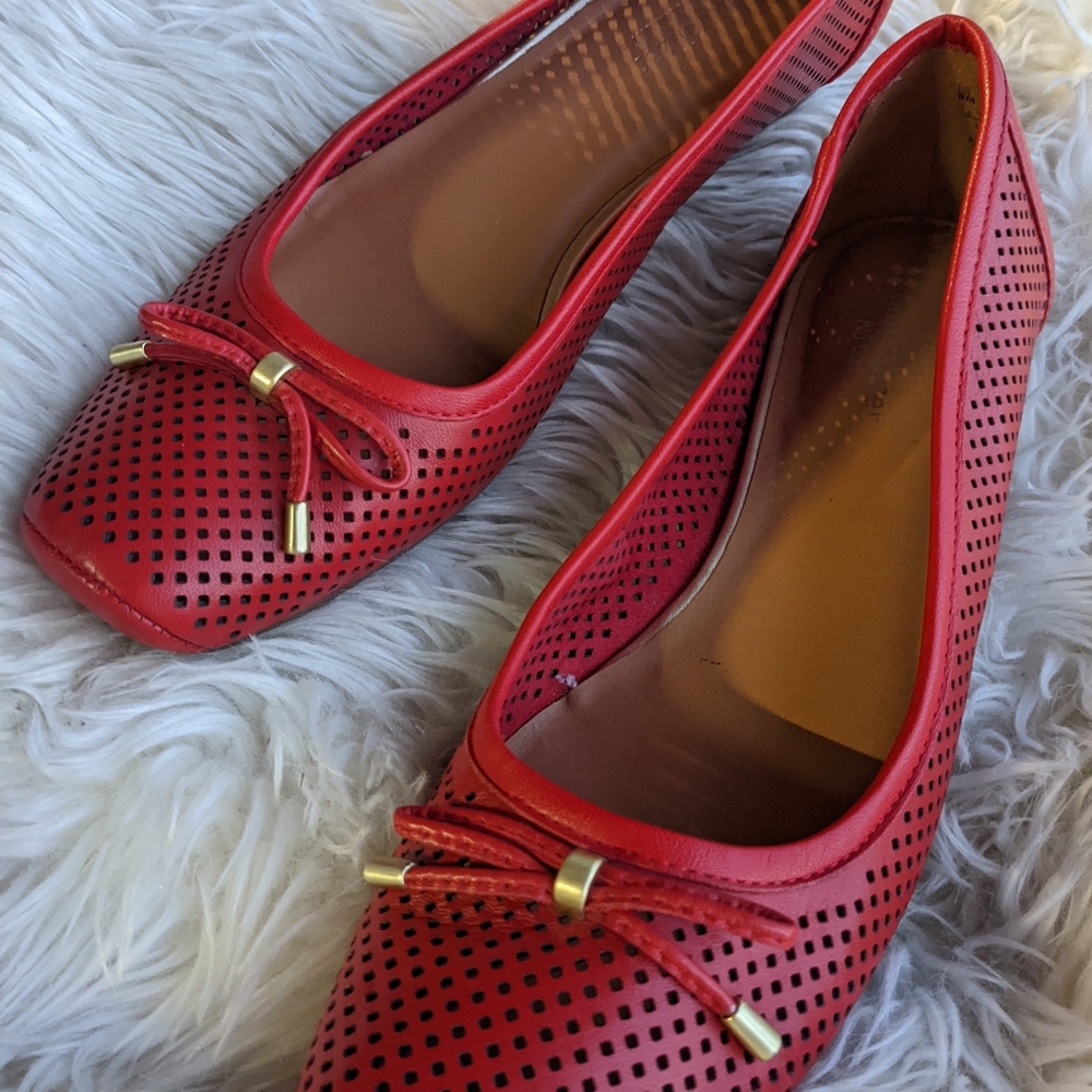 Naturalizer Red Leather Slip On Shoes Size 9 - Gem